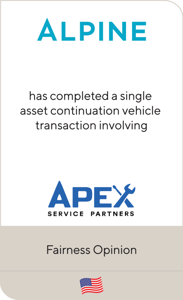 Alpine Investors has completed a single asset continuation vehicle ...
