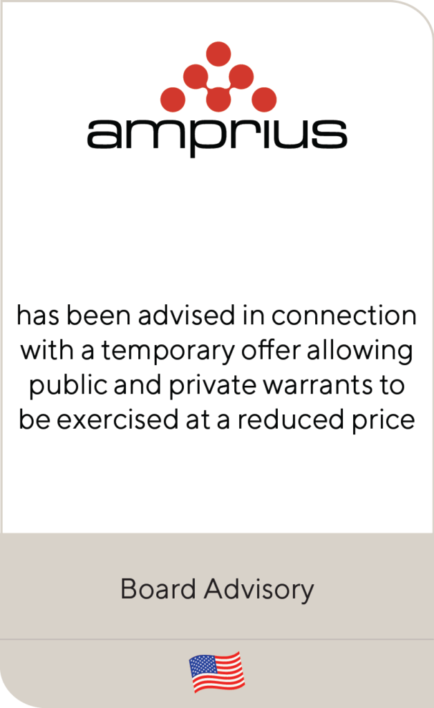 Amprius Technologies has been advised in connection with a temporary ...