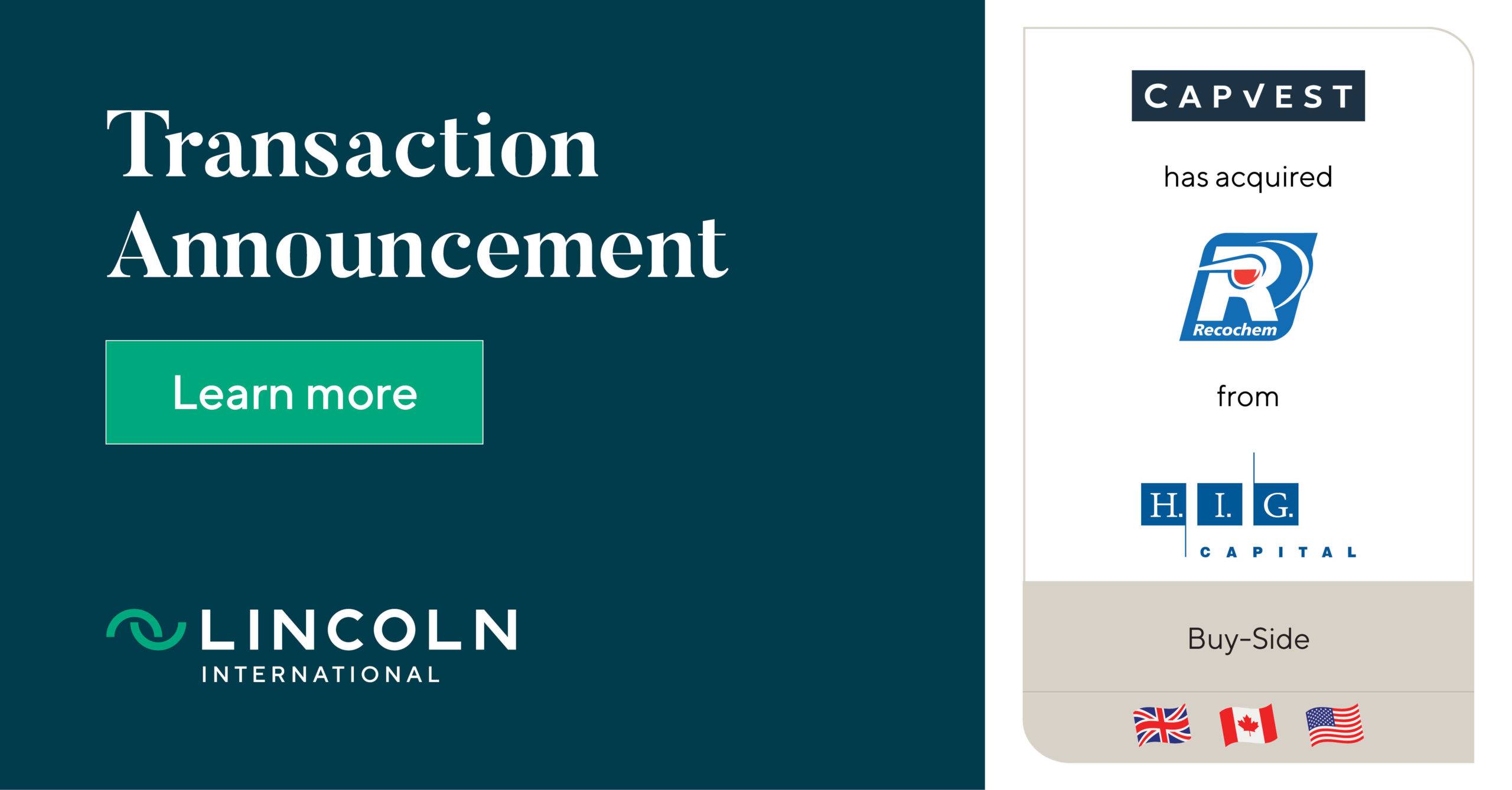 CapVest has acquired Recochem from H.I.G. Capital - Lincoln International LLC