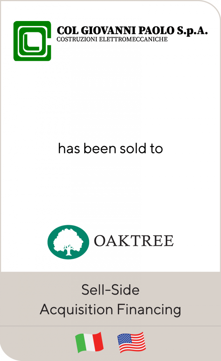 Col Giovanni Paolo has been sold to Oaktree Capital Management ...