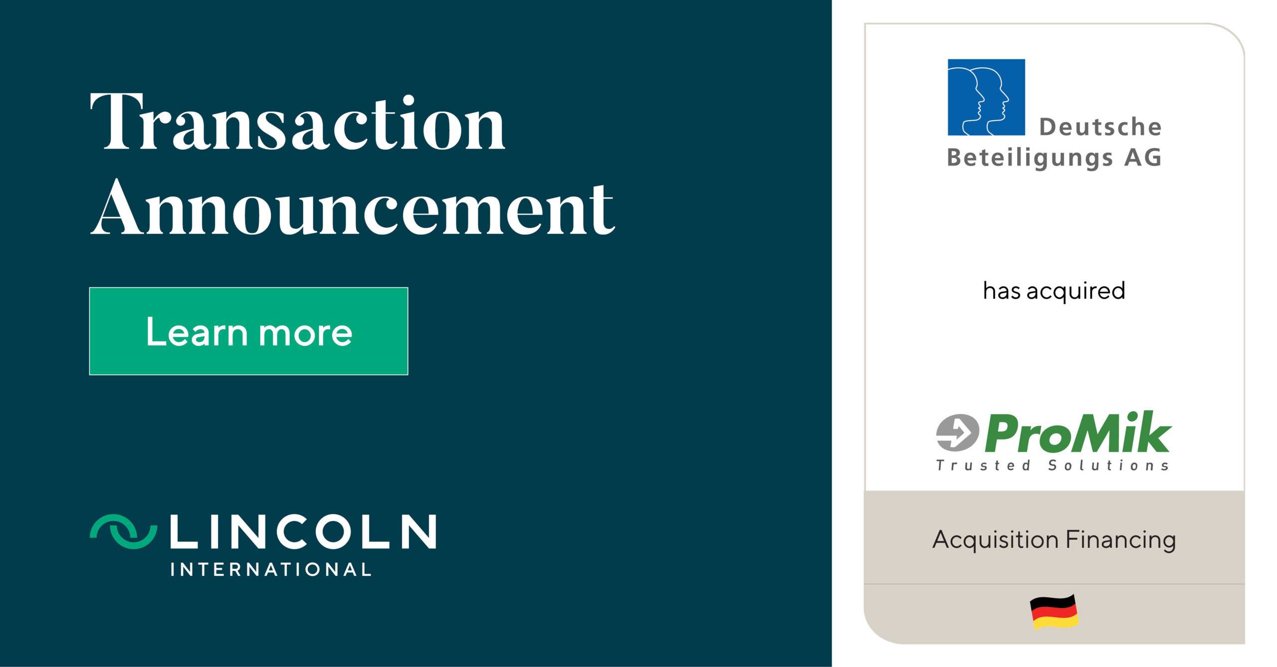 Deutsche Beteiligungs AG has acquired ProMik - Lincoln International LLC