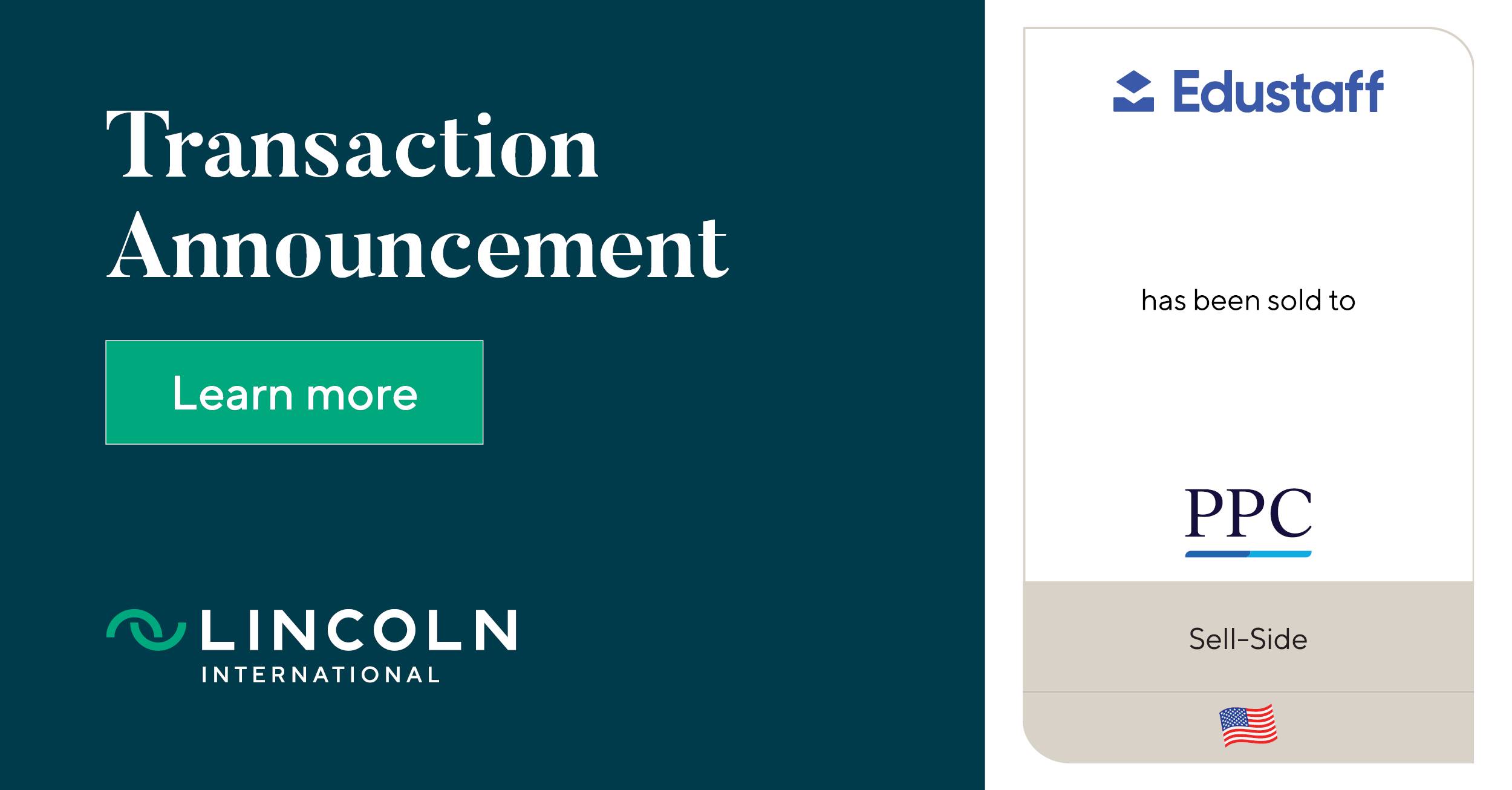 Edustaff has been sold to PPC Enterprises - Lincoln International LLC