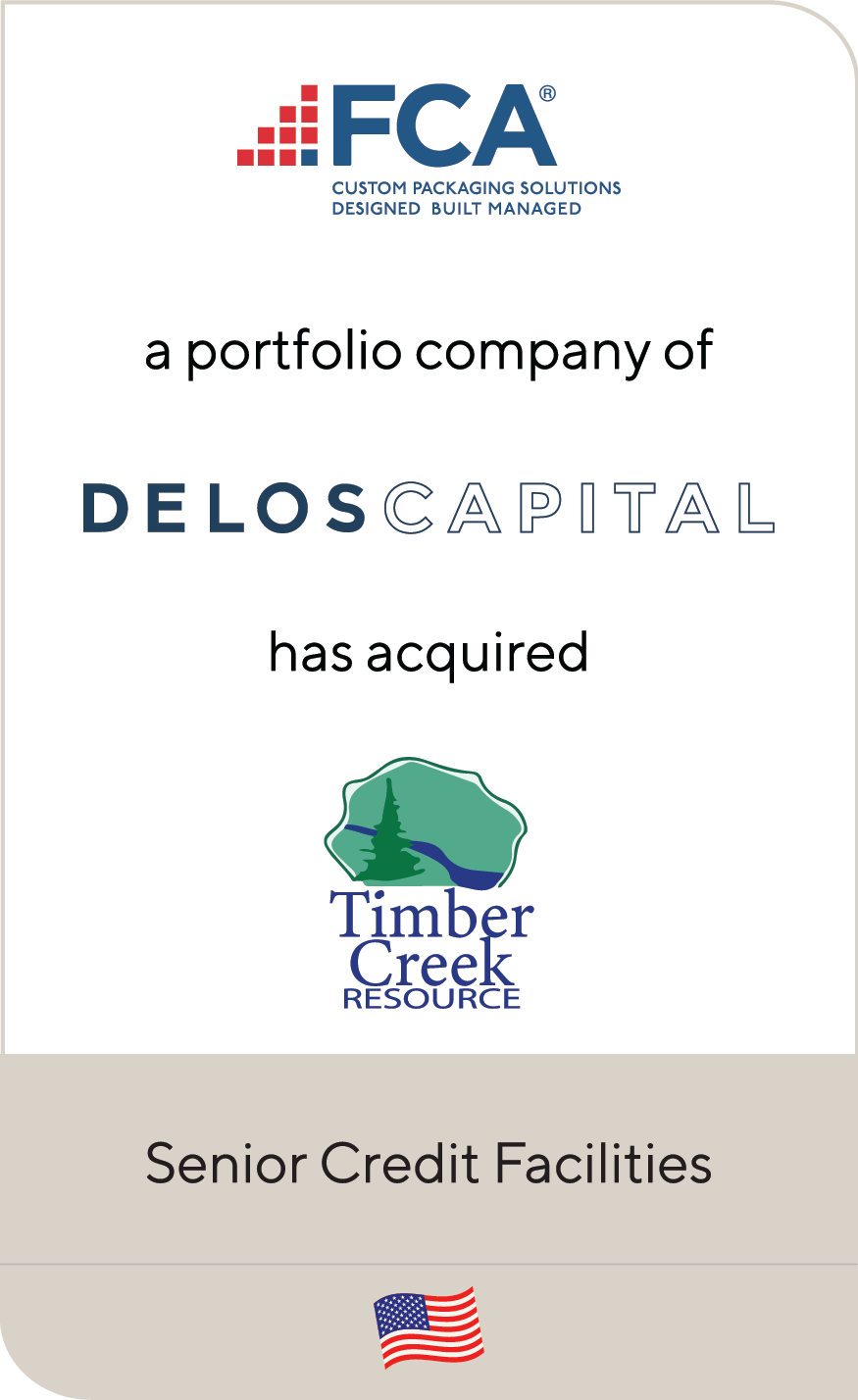FCA, a portfolio company of Delos Capital, has acquired Timber Creek ...