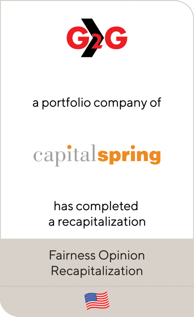 G2G, a portfolio company of Capital Spring, has completed a ...
