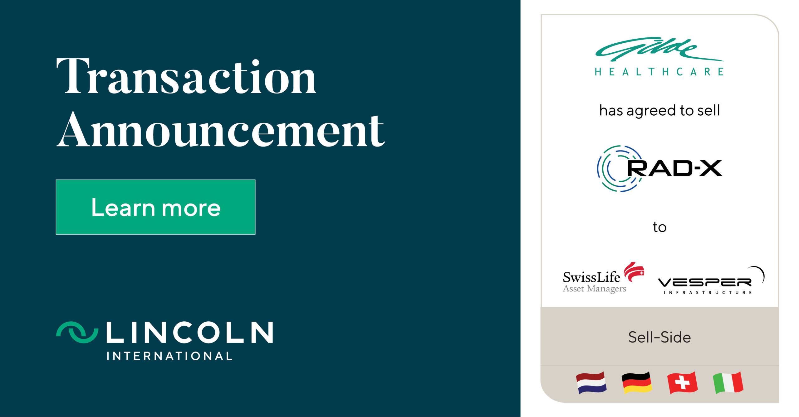 Gilde Healthcare has sold RAD-x to Swiss Life Asset Managers and Vesper ...