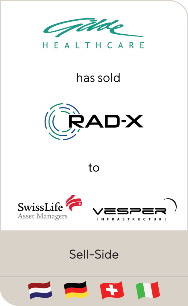 Gilde Healthcare has sold RAD-x to Swiss Life Asset Managers and Vesper ...