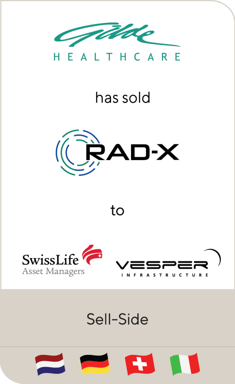 Gilde Healthcare has sold RAD-x to Swiss Life Asset Managers and Vesper ...