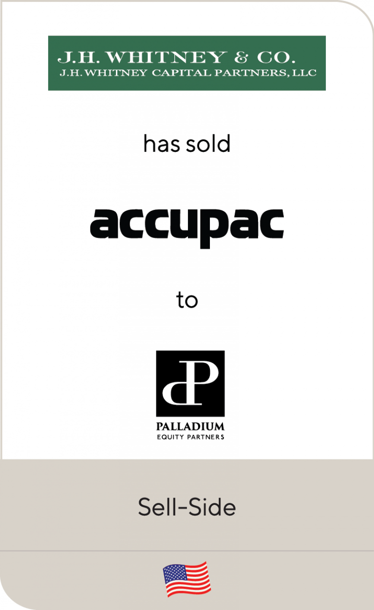 J.H. Whitney Capital Partners has sold Accupac to Palladium Equity ...