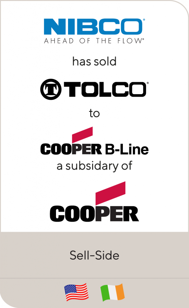 NIBCO has sold TOLCO to Cooper B-Line - Lincoln International LLC