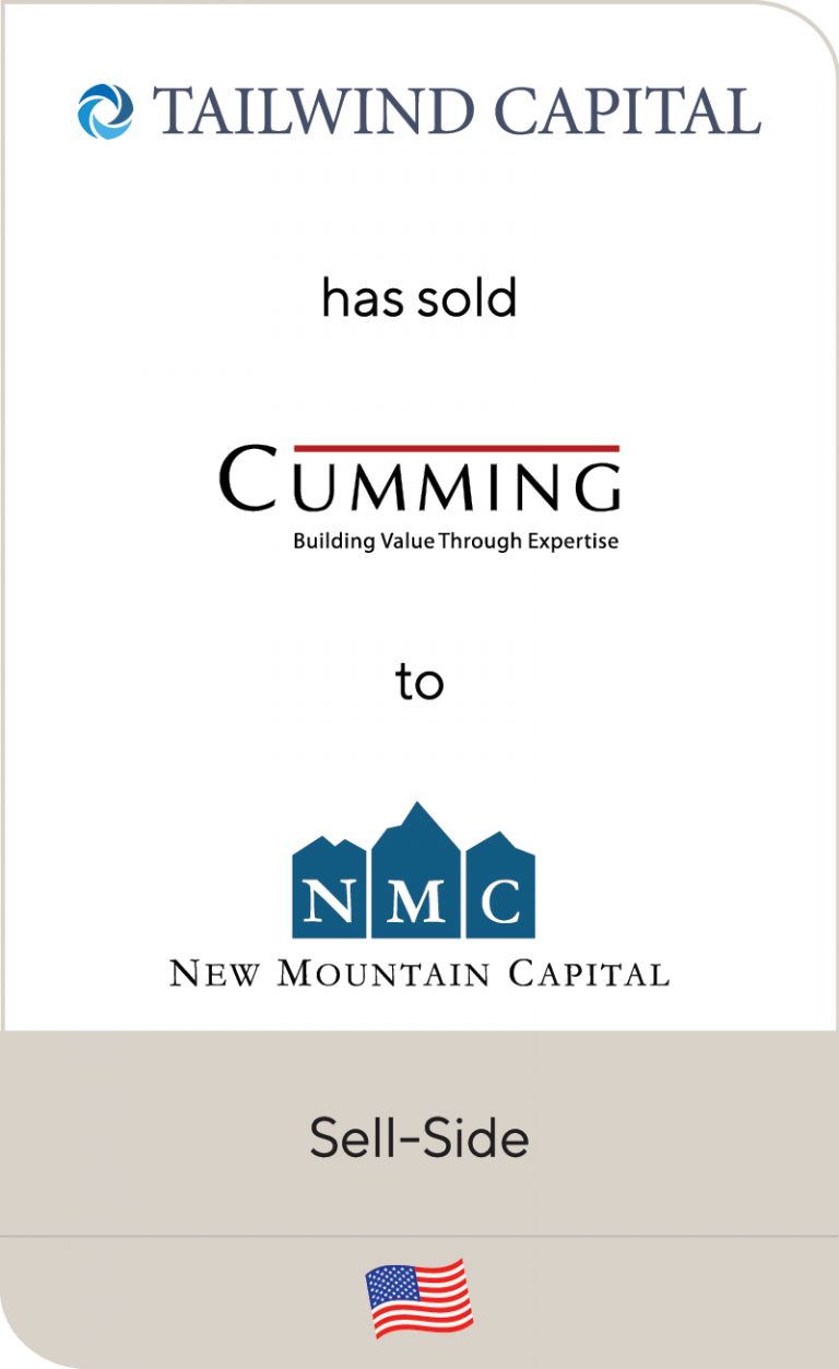 Tailwind Capital has sold Cumming Group to New Mountain Capital - Lincoln International LLC