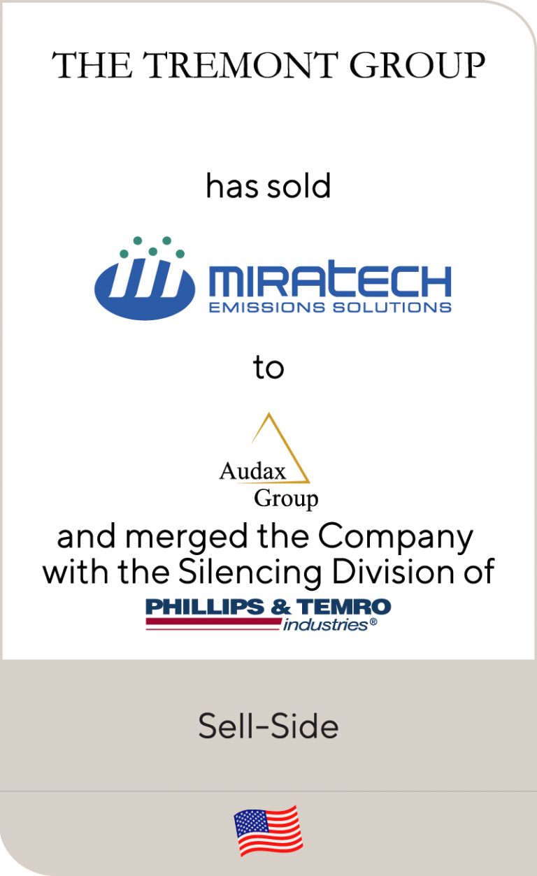 The Tremont Group has sold MIRATECH to Audax - Lincoln International LLC