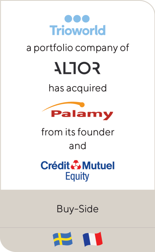Trioworld, a portfolio company of Altor Equity, has acquired Palamy ...