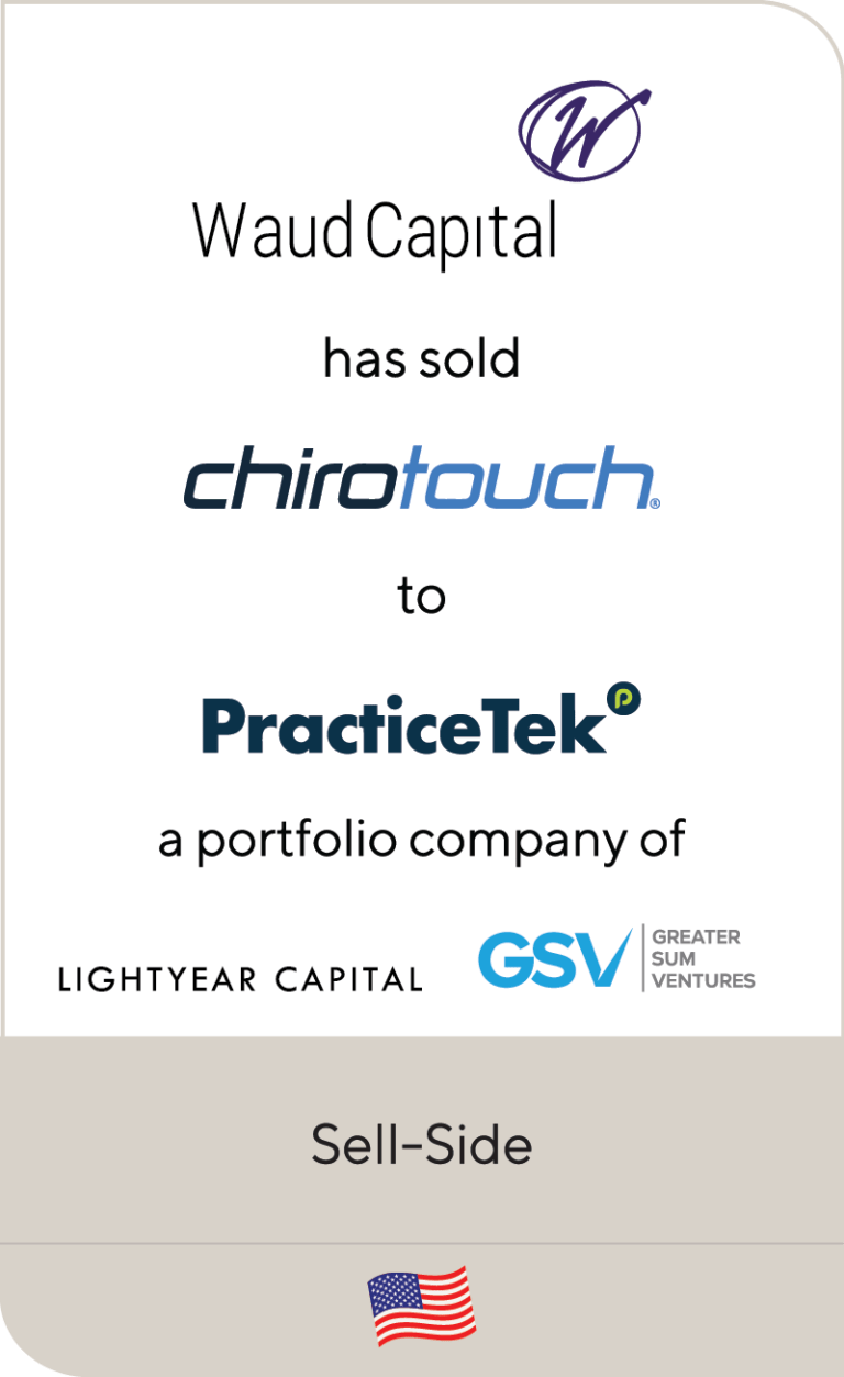 Waud Capital has sold ChiroTouch to PracticeTek, a portfolio company of ...